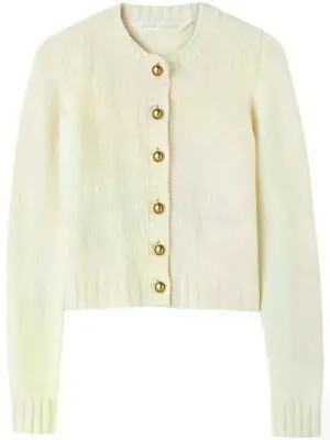 Palm Angels Curved-logo Wool-blend Cardigan