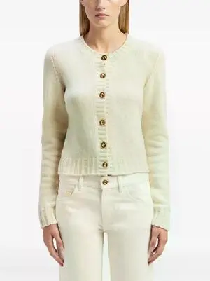 Palm Angels Curved-logo Wool-blend Cardigan