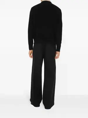 Burberry Intarsia-knit Logo Wool-blend Jumper - Black