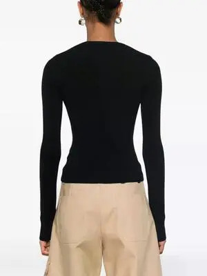 MARINE SERRE Crescent Moon Embroidered Fine Knit Sweater