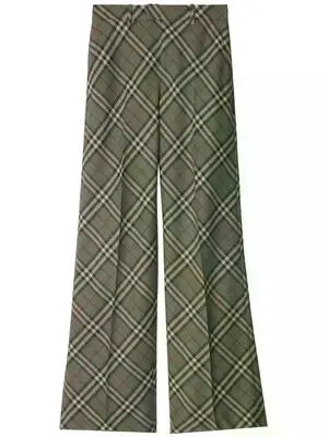 Burberry Vintage Check Pattern Wool Trousers - Grey