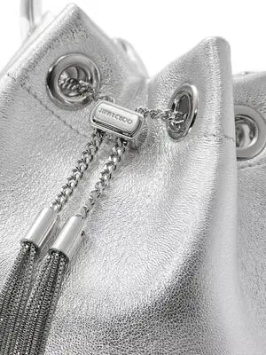 JIMMY CHOO Bon Bon Drawstring Mini Bag - Silver