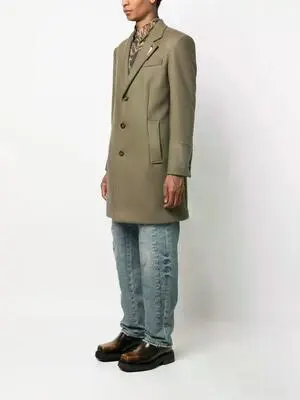 Roberto Cavalli Tiger Tooth Single-breasted Coat
