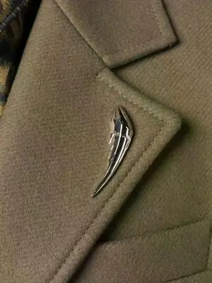 Roberto Cavalli Tiger Tooth Single-breasted Coat