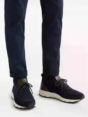 SCAROSSO Knitted-upper Suede Sneakers