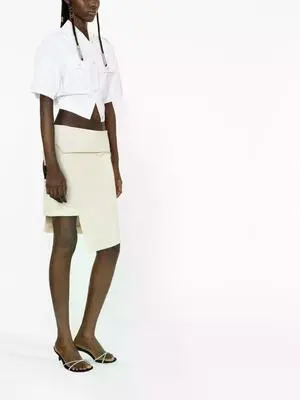 Off-White Asymmetric Wool Mini Skirt