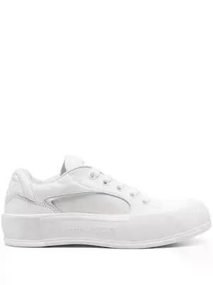 Alexander McQueen Embossed-logo Leather Sneakers