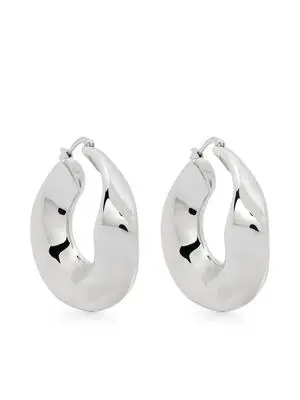 JIL SANDER Sculpted Hoop Earrings - Silver