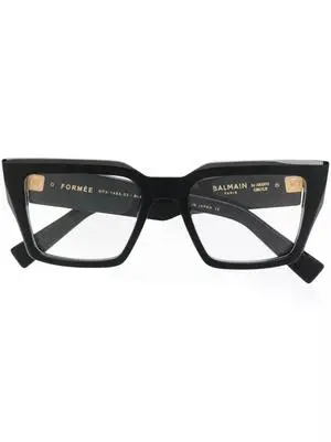 Balmain Oversize Frame Logo-plaque Glasses - Black