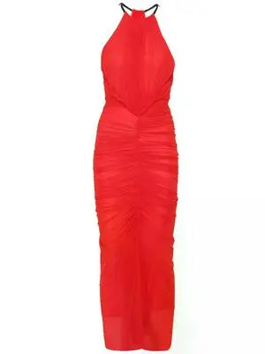 MUGLER Ruched Halterneck Maxi Dress