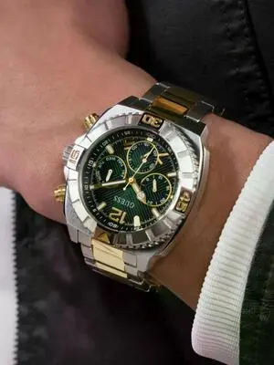 Guess Chronograph Watch With Stainless Steel Link Bracelet
