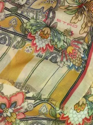Etro Abstract-print Wool-silk Blend Scarf