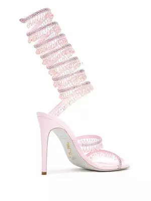 Rene Caovilla 105mm Crystal-embellished Spiral Sandals - Pink