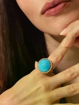 Irene Neuwirth 18kt Yellow Turquoise And Diamond Ring