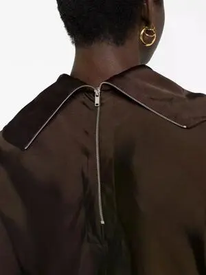 JIL SANDER Draped-neck Long-sleeve Blouse