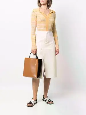 Marni Two-tone Leather Tote Bag - Black