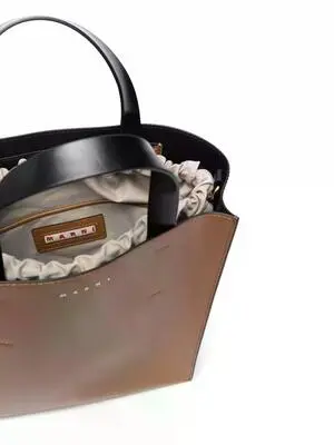 Marni Two-tone Leather Tote Bag - Black