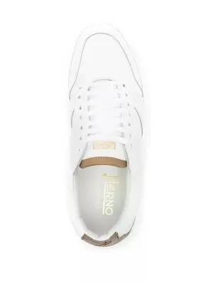 Herno Monogram-heel Leather Sneakers