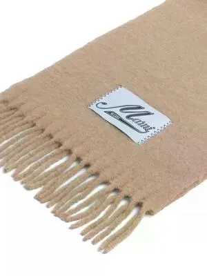 Marni Brushed Alpaca-blend Scarf With Fringes - Neutrals