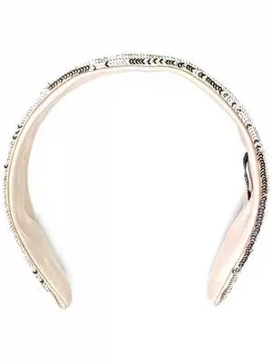 Miu Miu Sequin-embellished Wide Headband - Gold