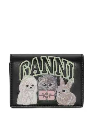 GANNI Graphic-print Wallet - Black