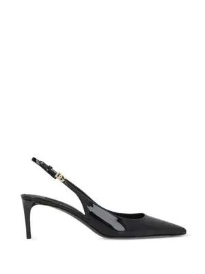 Dolce & Gabbana Patent Leather Slingback Pumps With Dg Logo