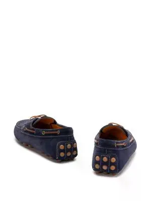 TOD'S Leather Boat Shoes - Blue