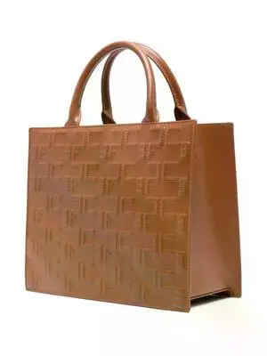Elisabetta Franchi Logo-embossed Quilted Tote Bag - Brown