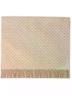 Prada Symbole Wool-cashmere Stole - Neutrals
