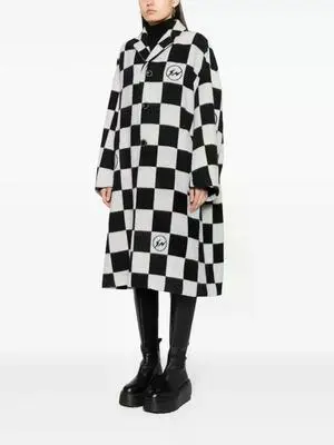 Undercover Check-print Button-up Coat