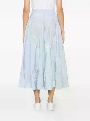 ROTATE BY BIRGER CHRISTENSEN Floral-appliqué Maxi Skirt - Blue