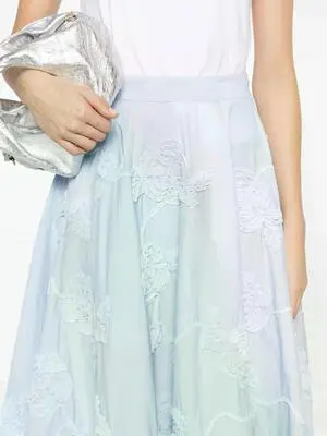 ROTATE BY BIRGER CHRISTENSEN Floral-appliqué Maxi Skirt - Blue