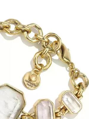 GOOSSENS 24kt Plated Stone Chain Bracelet