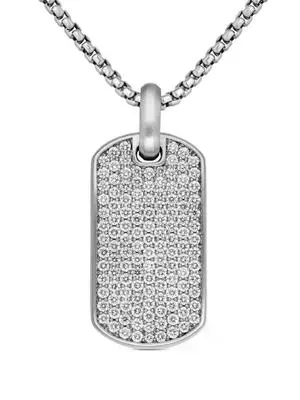 David Yurman Sterling Chevron Diamond Tag - Silver