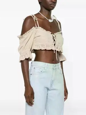 Guess Broderie Anglaise Crop Top