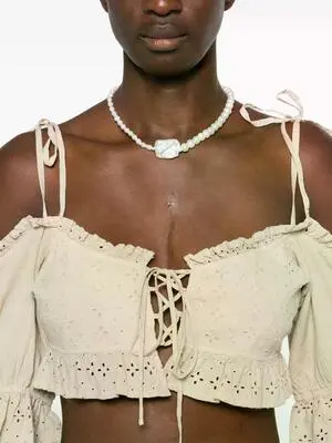 Guess Broderie Anglaise Crop Top