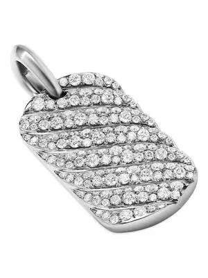 David Yurman Sterling Sculpted Cable Diamond Tag
