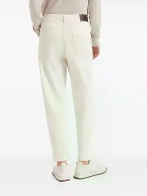 Brunello Cucinelli High-rise Straight-leg Jeans With Monili Chain Detail - Neutrals