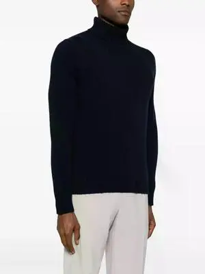 Fedeli Turtleneck Virgin Wool-cashmere Blend Sweater - Blue