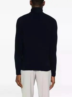 Fedeli Turtleneck Virgin Wool-cashmere Blend Sweater - Blue