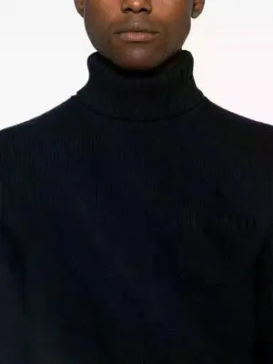 Fedeli Turtleneck Virgin Wool-cashmere Blend Sweater - Blue