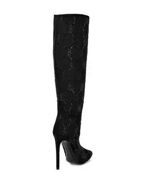 Philipp Plein Monogram Knee-high Stiletto Boots