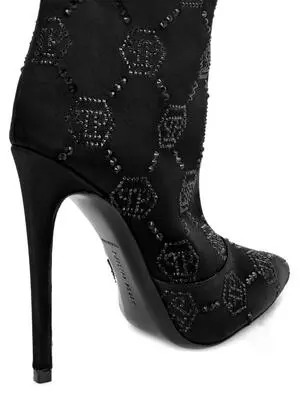 Philipp Plein Monogram Knee-high Stiletto Boots