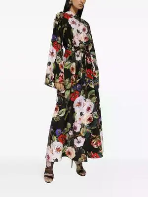 Dolce & Gabbana Rose-print Silk Shirtdress