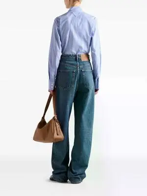 Prada Striped Shirt With Embellished Detail