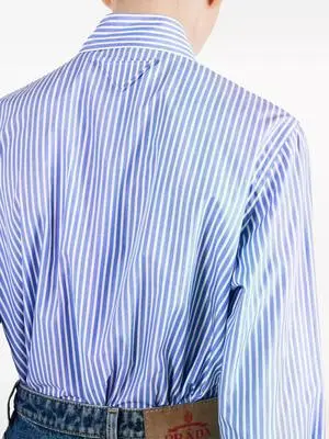 Prada Striped Shirt With Embellished Detail