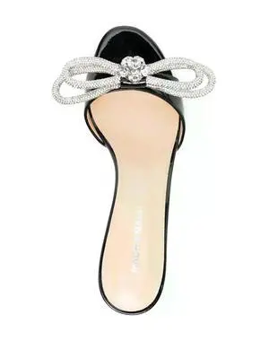Mach & Mach 70mm Double Bow Patent-leather Sandals