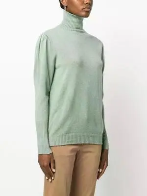 TWINSET Puff-sleeve Cashmere Jumper - Green