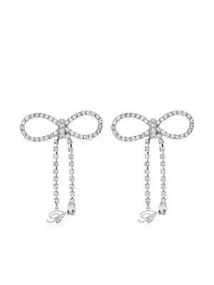 Blumarine Rhinestone-bow Earrings - Silver