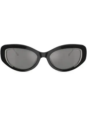 DIESEL® Logo-plaque Cat-eye Sunglasses - Black